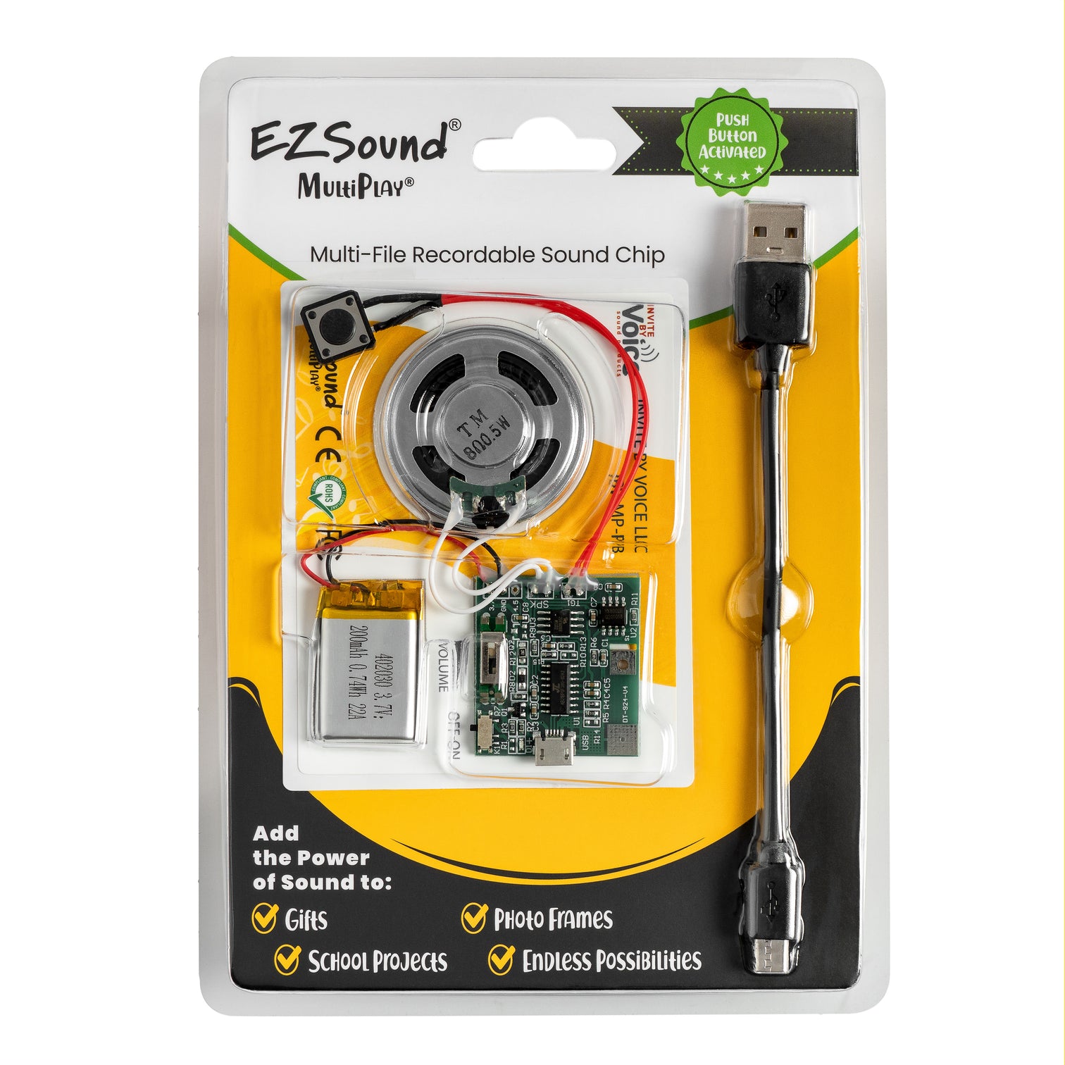 Push Button Recordable Sound Chips | Record and Play Multiple Files ...