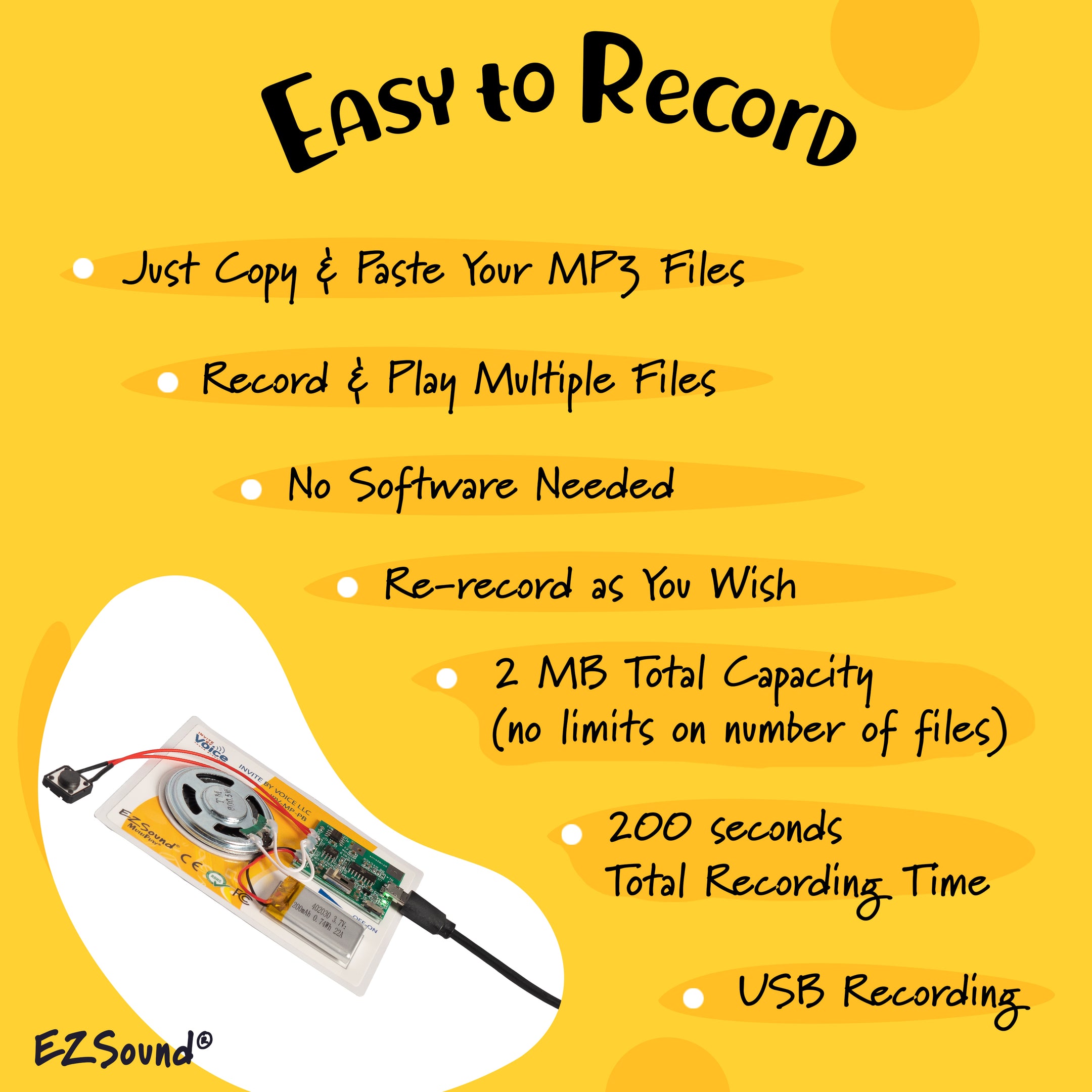 Push Button Recordable Sound Chips | Record and Play Multiple Files ...