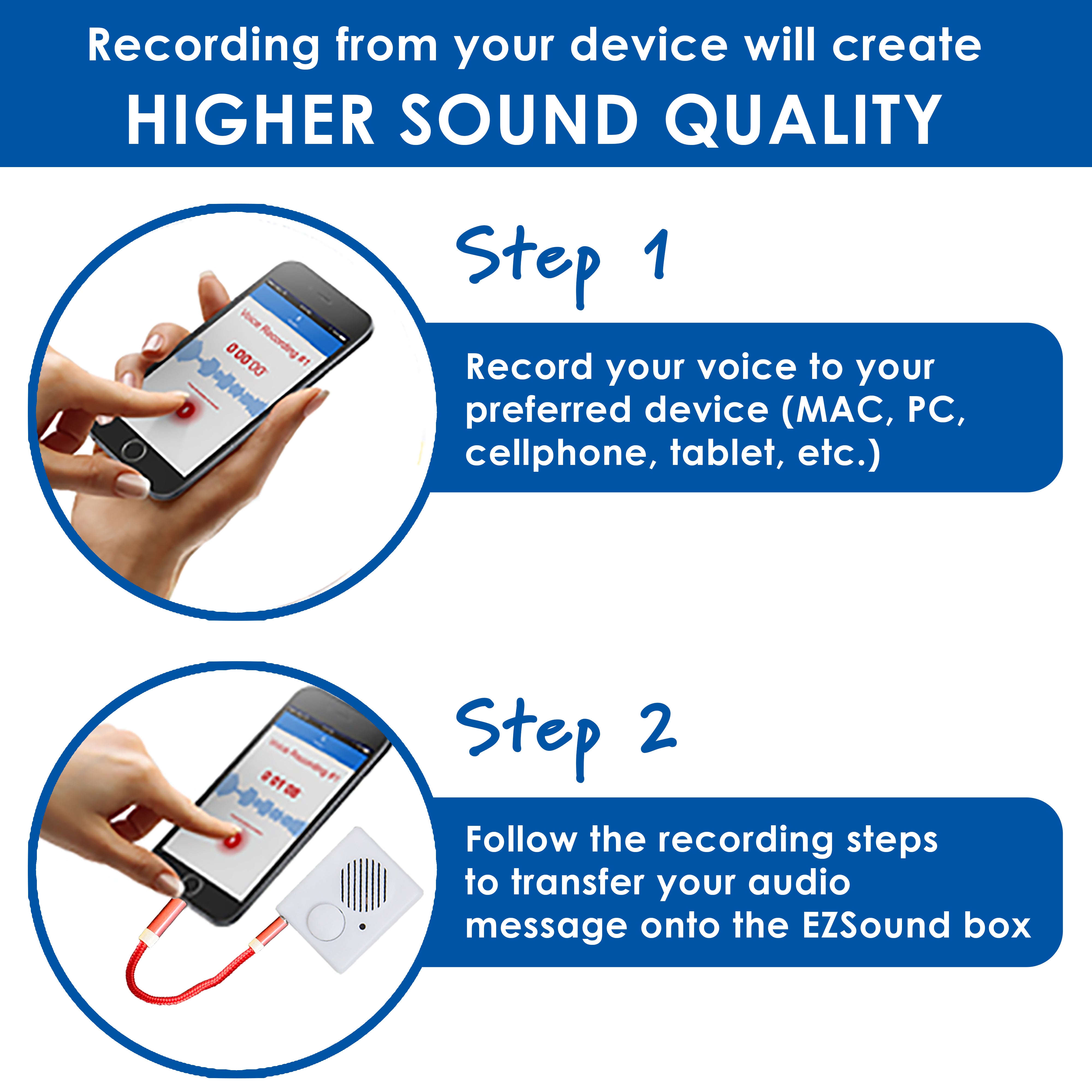 Re-recordable Sound Box for Personal Messages, Favorite Songs 200 sec ...